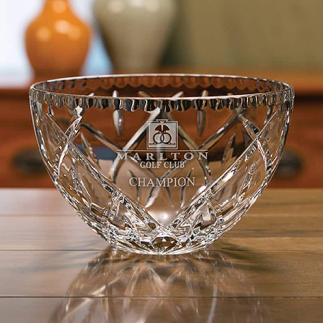 Kingsley Lead Crystal Bowl - Hand Cut and Polished - Personalized Gift ...