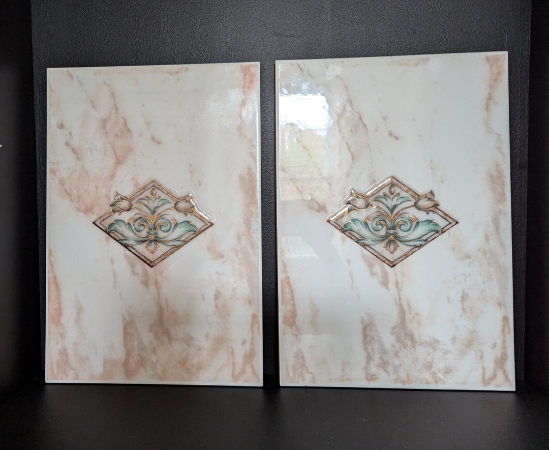 Set/2 Extra Large Porcelain Embossed Tiles 14 3/8" X 9 7/8" X 1/4" - Etsy