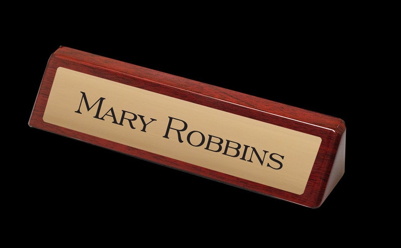 NAME PLATE in Gold or Silver Aluminum on Rosewood or Black - Etsy