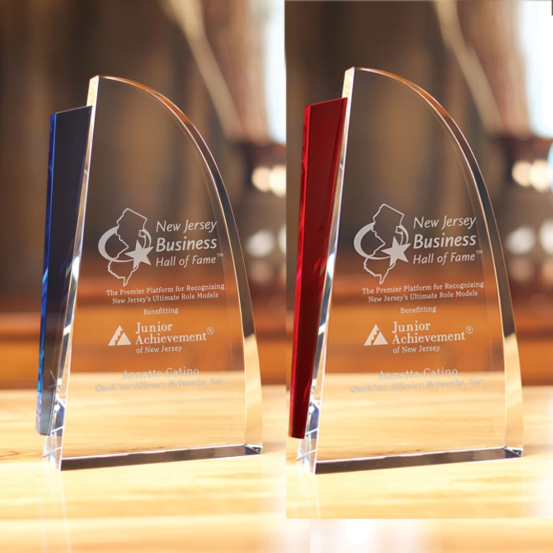 Destiny Crystal Award Trophy Red or Blue Accent - Personalized Gift ...