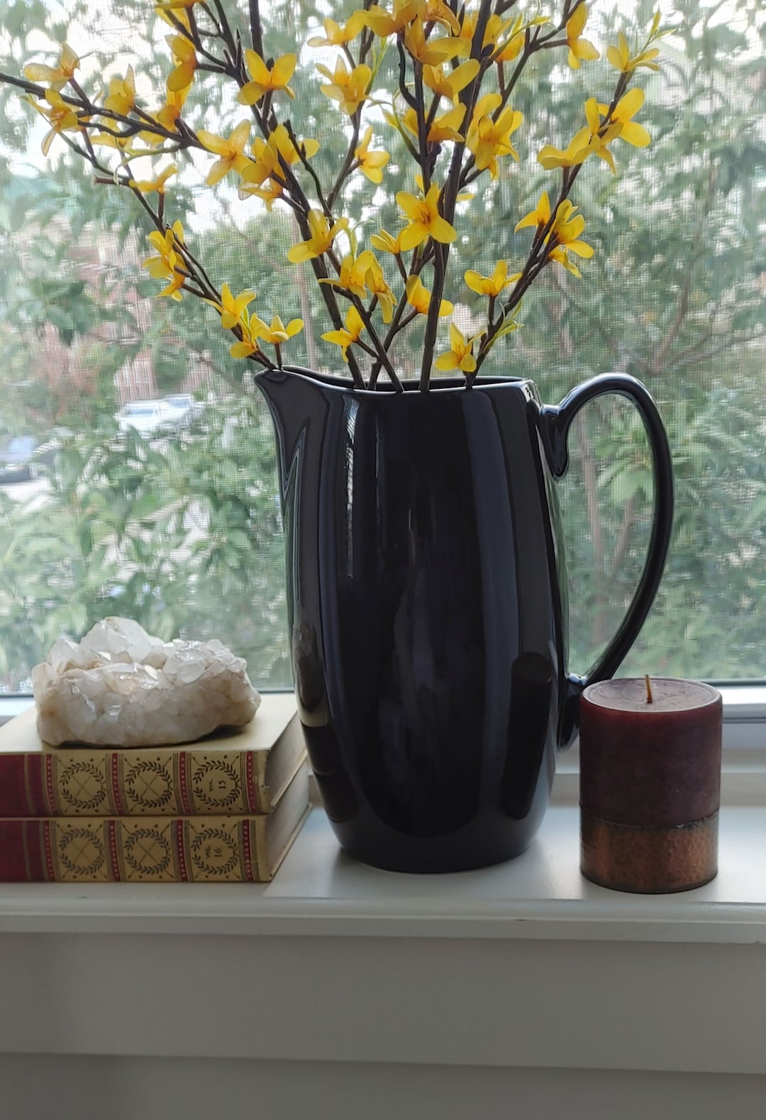 Large Chocolate Brown Vintage Pottery Barn Vase Handmade Earthenware ...