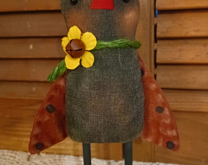 Primitive Standing Stump Ladybug on Wood Base* Doll*summer* - Etsy