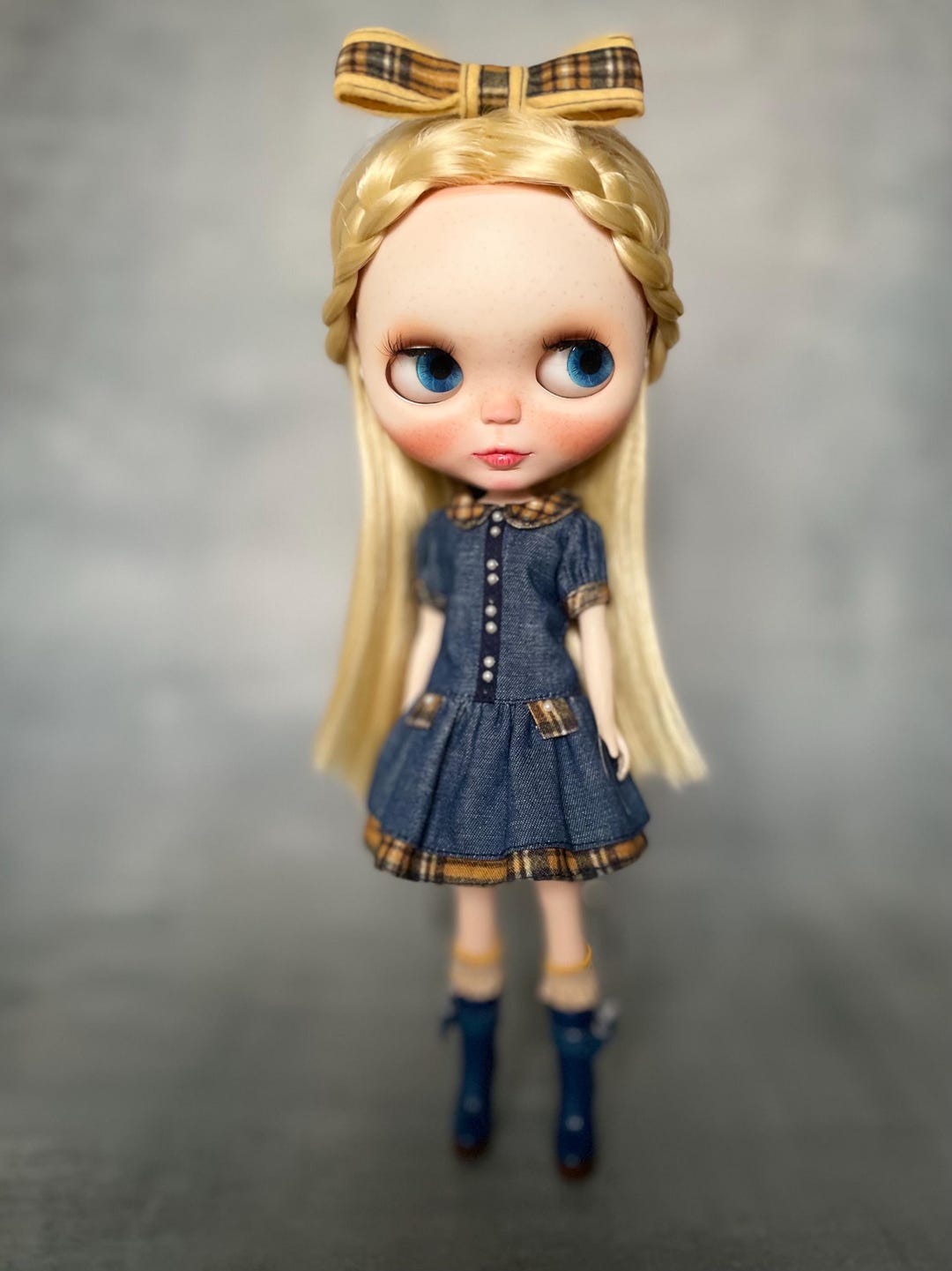 Blythe and Licca Doll Denim Dress - Socks - Hair Clip - Etsy