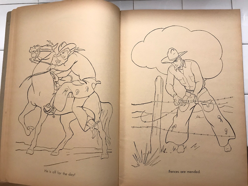 Original 1950s COWBOY JOE Coloring Book With Cut Outs Merrill Compagny ...