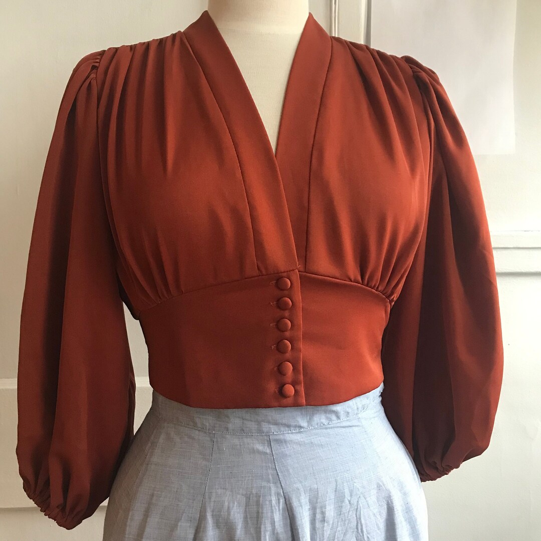 1940s Style Blouse Reproduction Vintage 1940's Style - Etsy