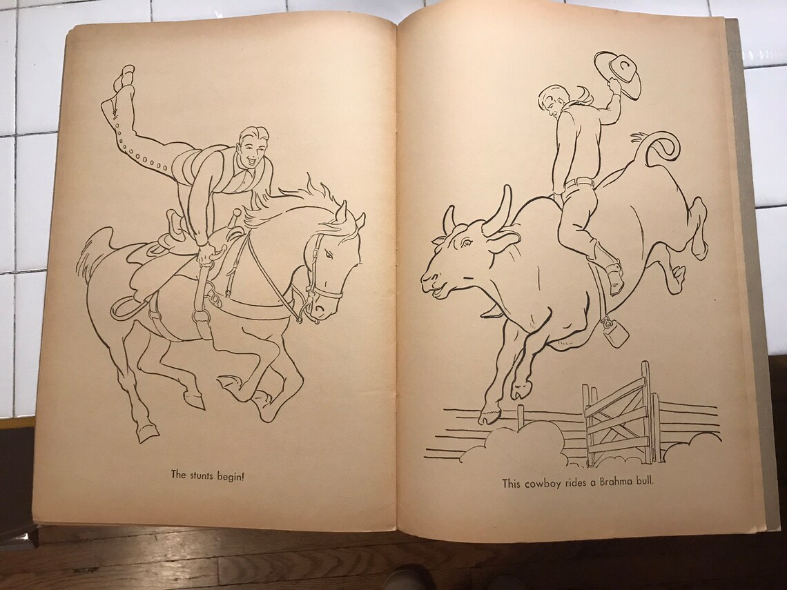 Original 1950s COWBOY JOE Coloring Book With Cut Outs Merrill Compagny ...