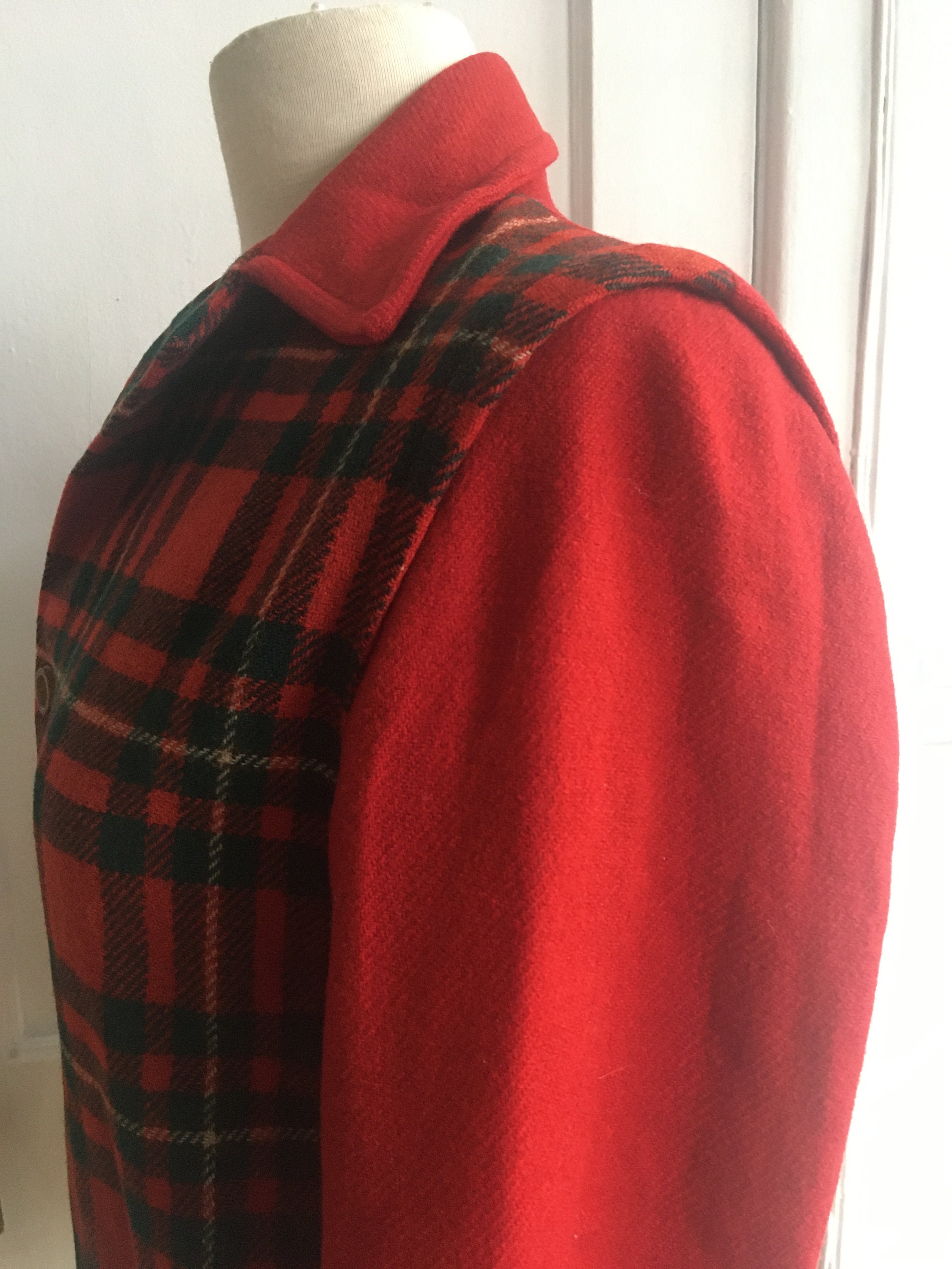 Vintage 1940s Two-tone RED PLAID Wool PENDLETON Style 1940s Hollywood ...