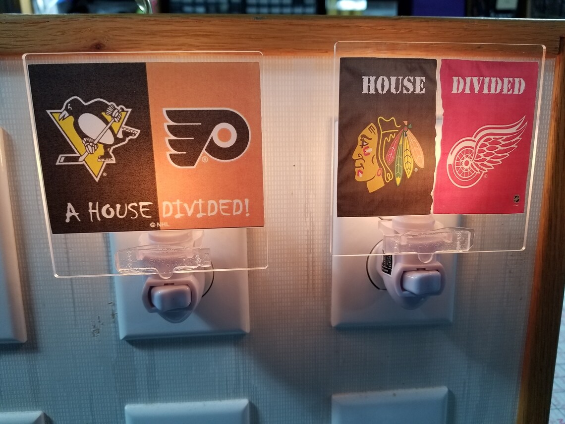 NHL House Divided Team Sports Nightlights - Handmade With Acrylic ...