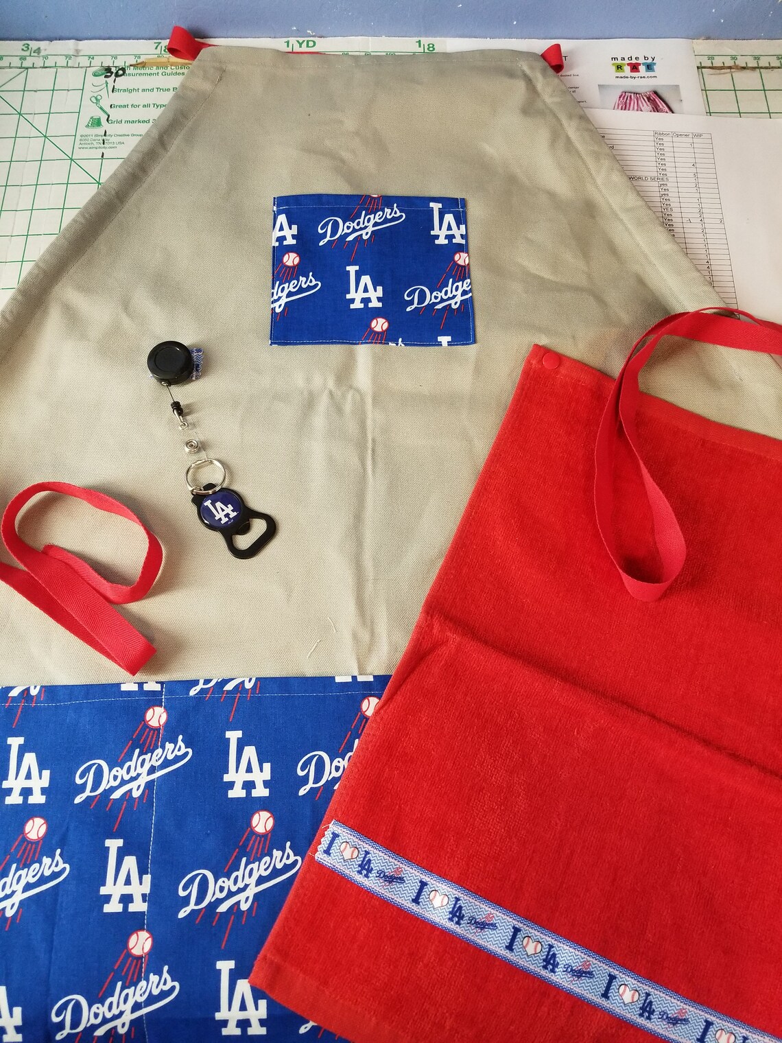Baseball Team Apron made with MLB fabric on sturdy canvas | Etsy