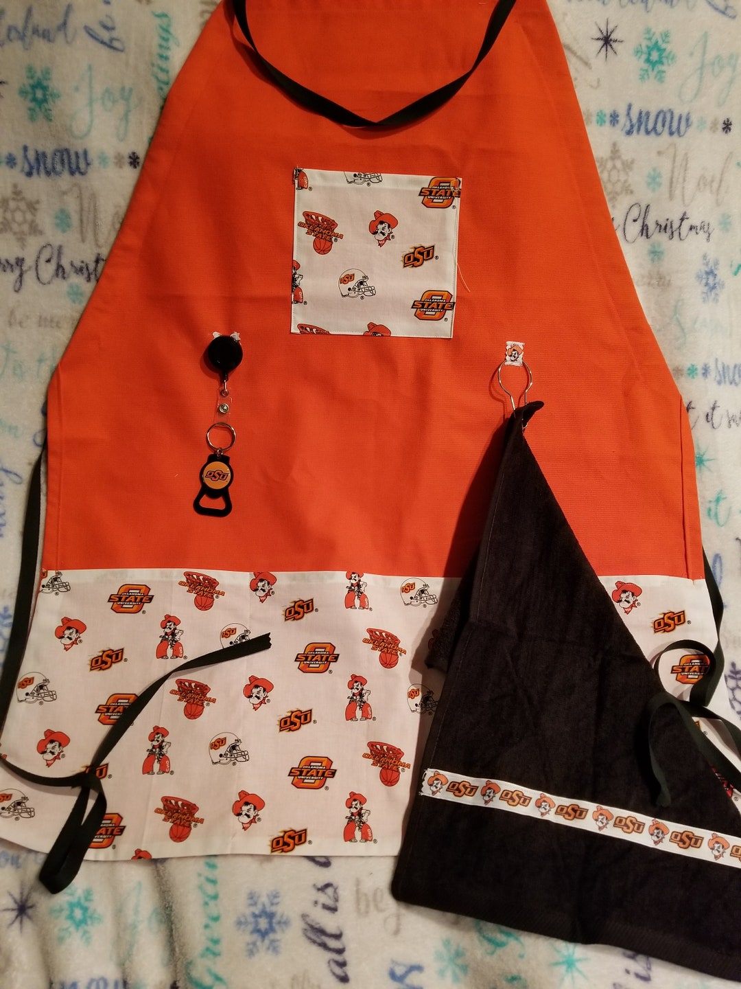 Handmade College Team Apron Crafted From Durable Canvas Fabric and NCAA ...
