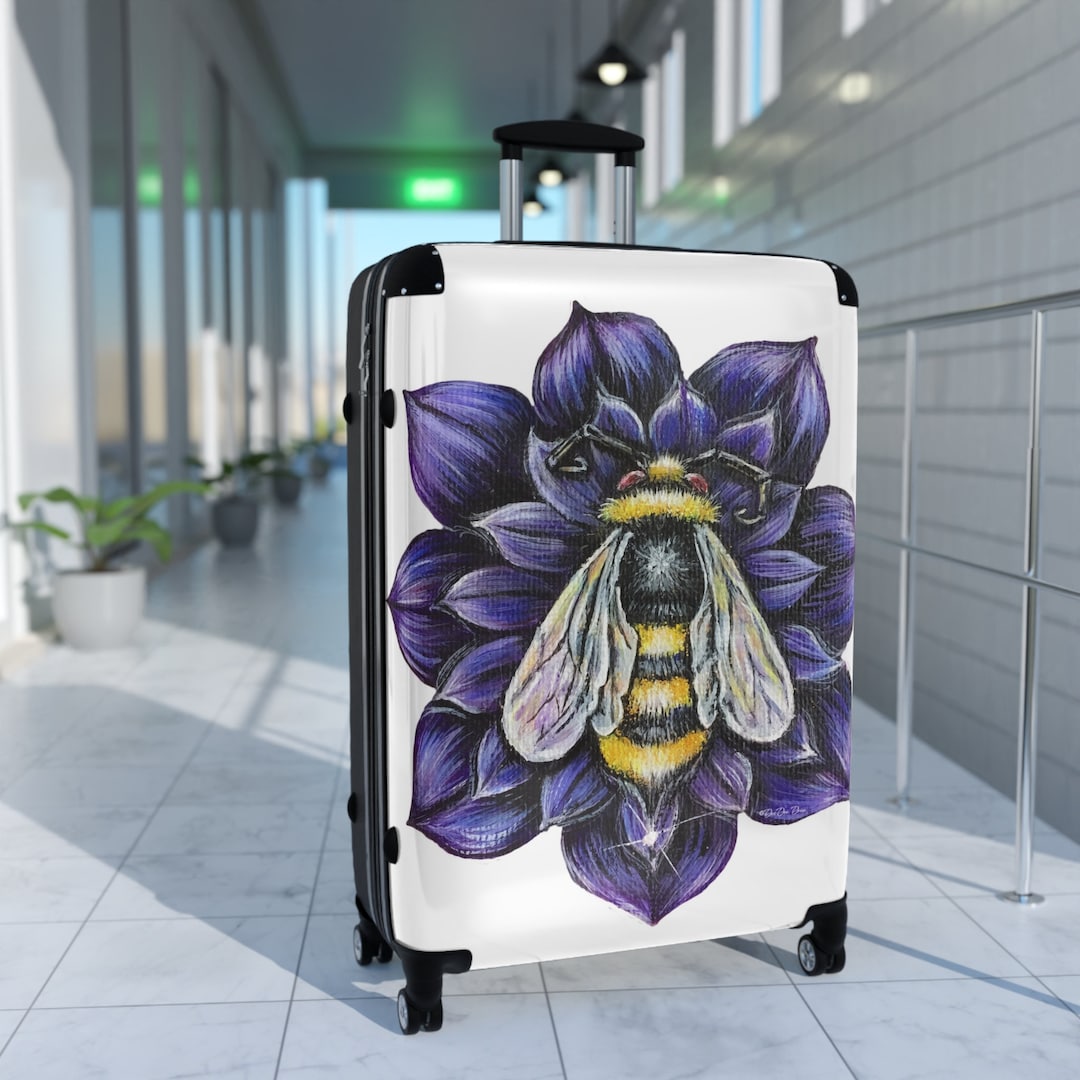 Custom Luggage by Deedee Draz Art Bee Purple Flower Unique - Etsy