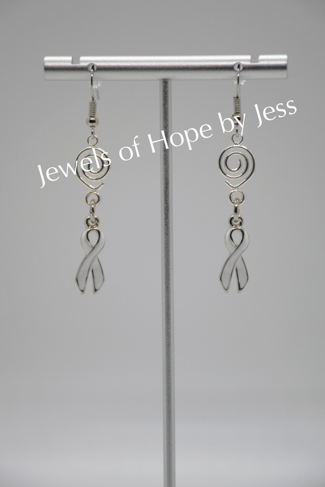 Lung Cancer Awareness Ribbon Spiral Earrings - Etsy