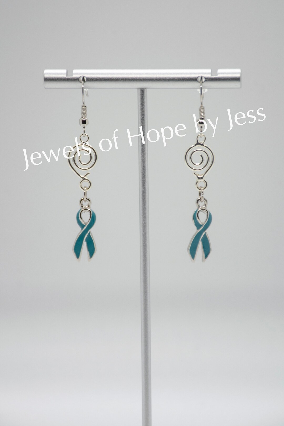 Ovarian Cancer Awareness Ribbon Spiral Earrings - Etsy