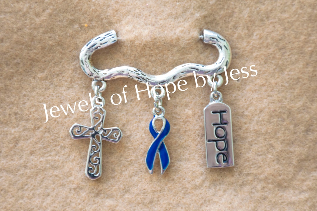 Colon/colorectal Cancer Awareness Ribbon Charm Brooch - Etsy