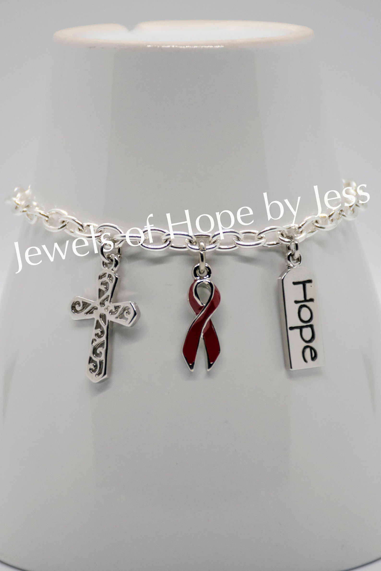 Multiple Myeloma Awareness Ribbon Charm Bracelet - Etsy