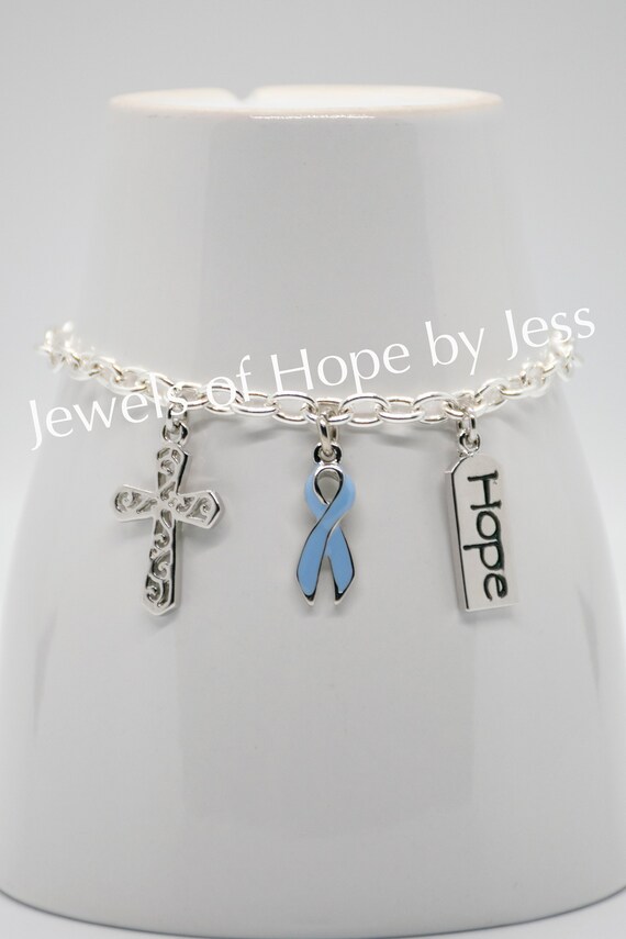 Prostate Cancer Awareness Ribbon Charm Bracelet | Etsy