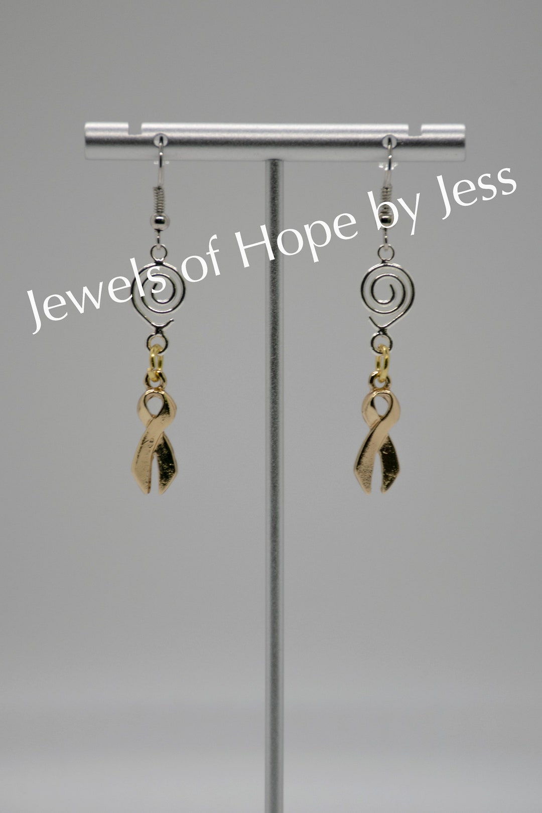 Childhood Cancer Awareness Ribbon Spiral Earrings - Etsy