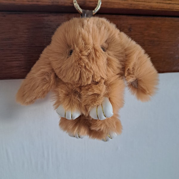 Fuzzy Bunny Keychain - Etsy