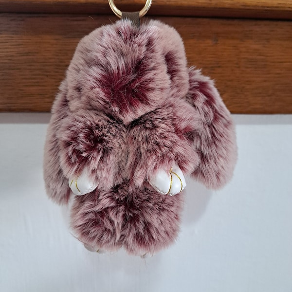 Fuzzy Bunny Keychain - Etsy