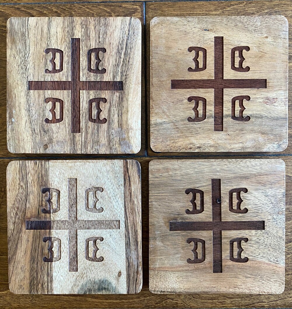 Serbian 4c's Wooden Coaster Set of 4 - Etsy