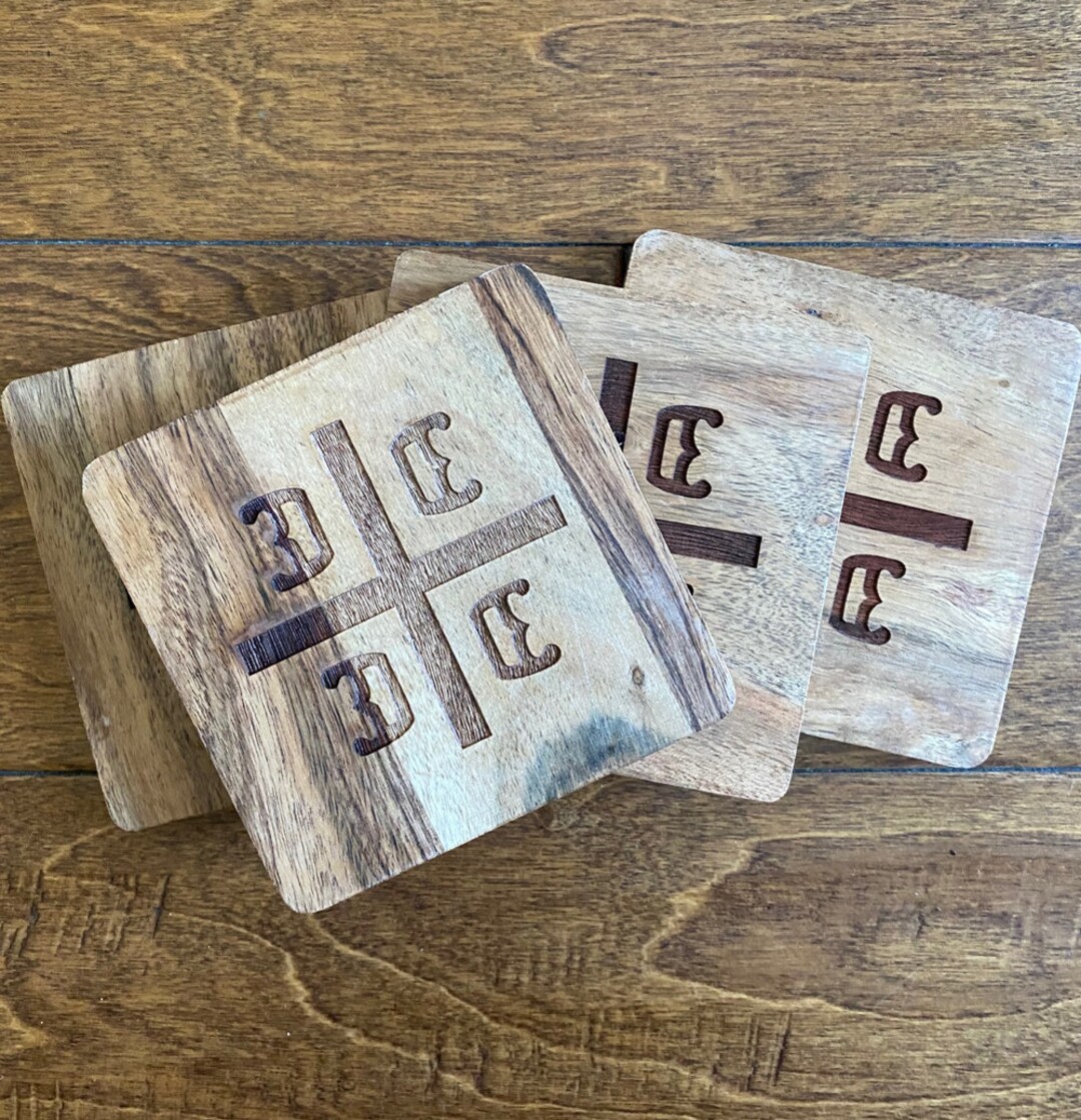 Serbian 4c's Wooden Coaster Set of 4 - Etsy