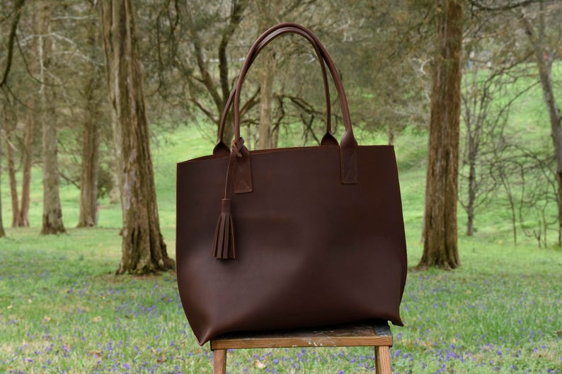Everyday Leather Tote Bag / Leather Tote / Leather Bag / | Etsy
