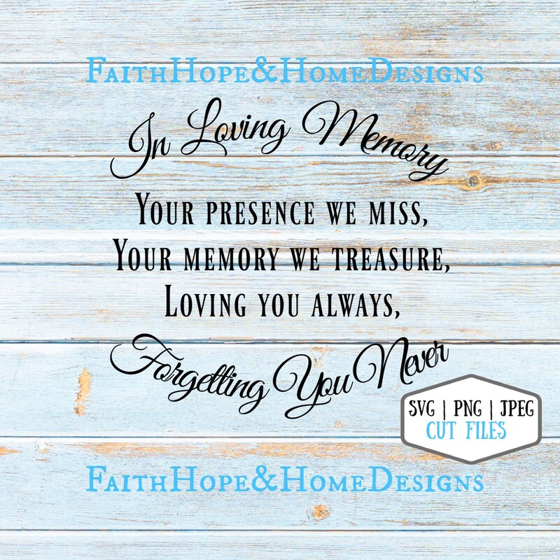 In Memory Svg - Etsy