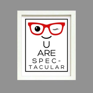 3 Prints Included U Are Spectacular Print Vision Test Printable Quote ...