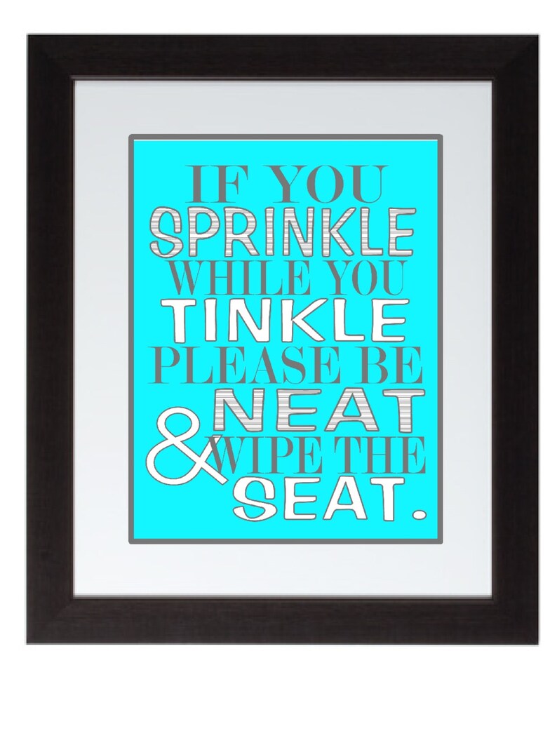 Turquoise Gray Chevron Bathroom Wall Art Print Set Poster 8x10 Digital ...
