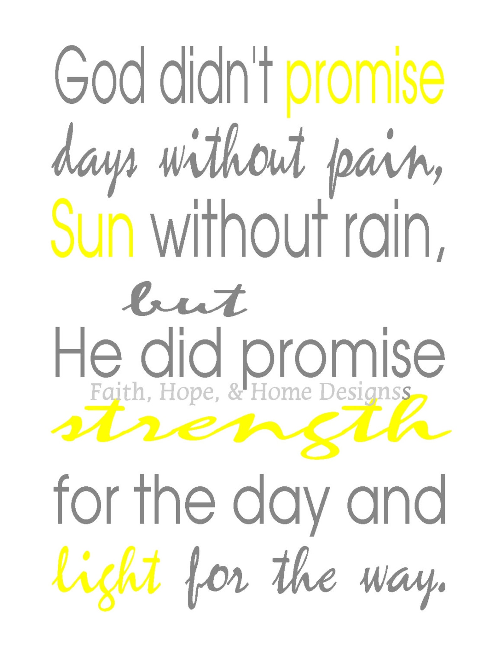 God Didn't Promise Days Without Pain Quote Inspirational - Etsy