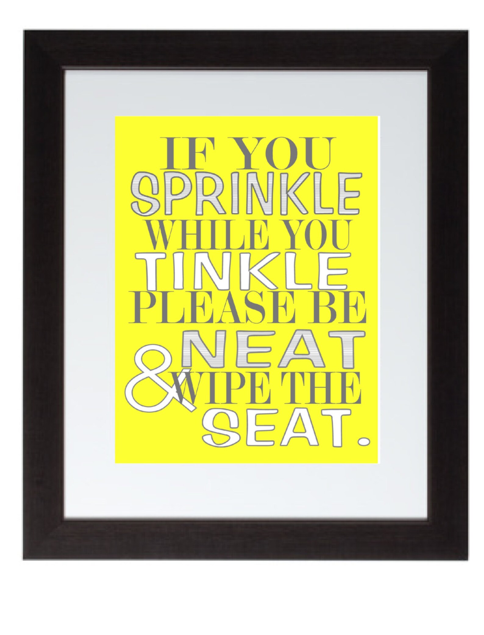 Bathroom Art Print: Yellow & Gray Tinkle Quote (digital Download) - Etsy
