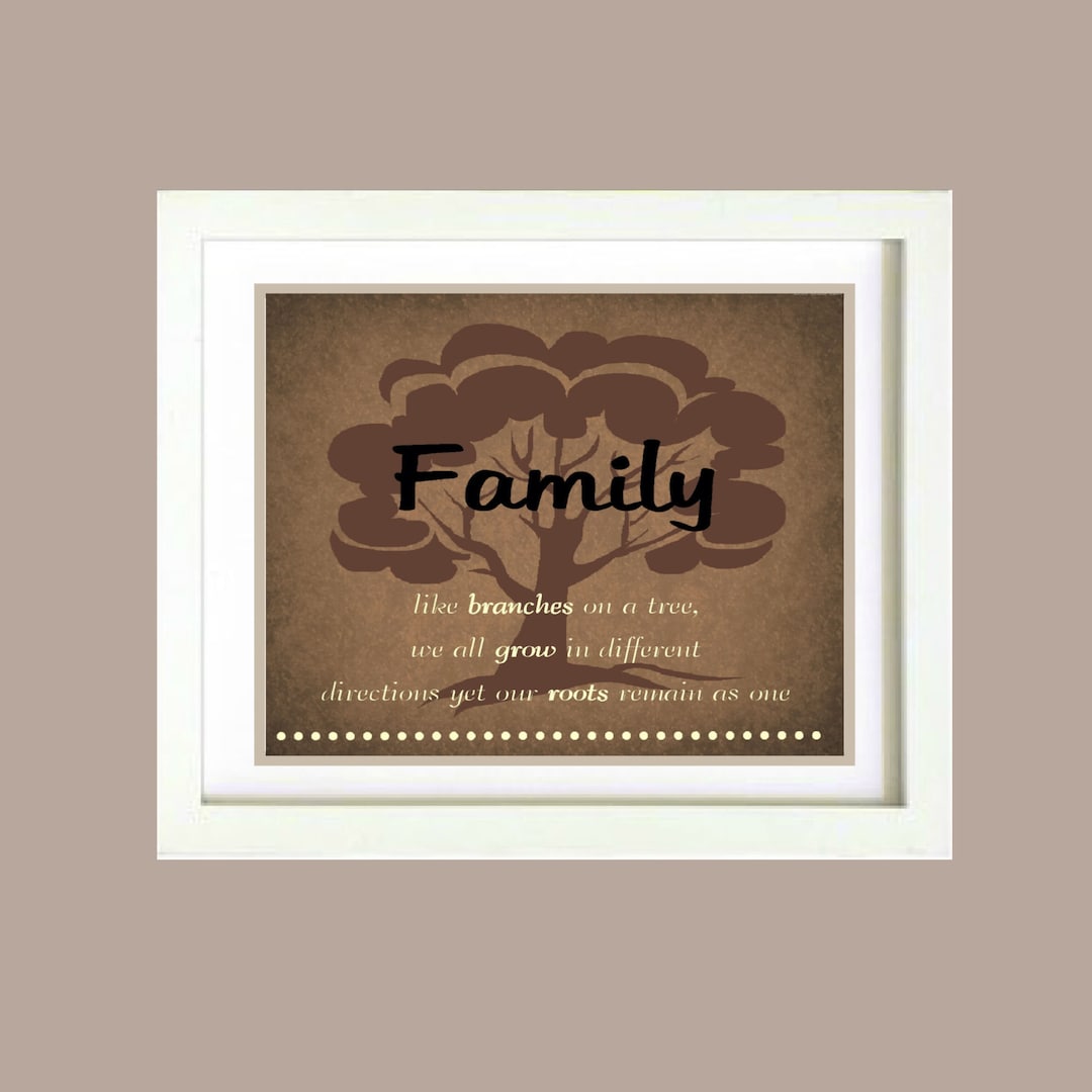 Family Tree Grow Together Roots Printable Wallaart Print Poster 8x10 ...