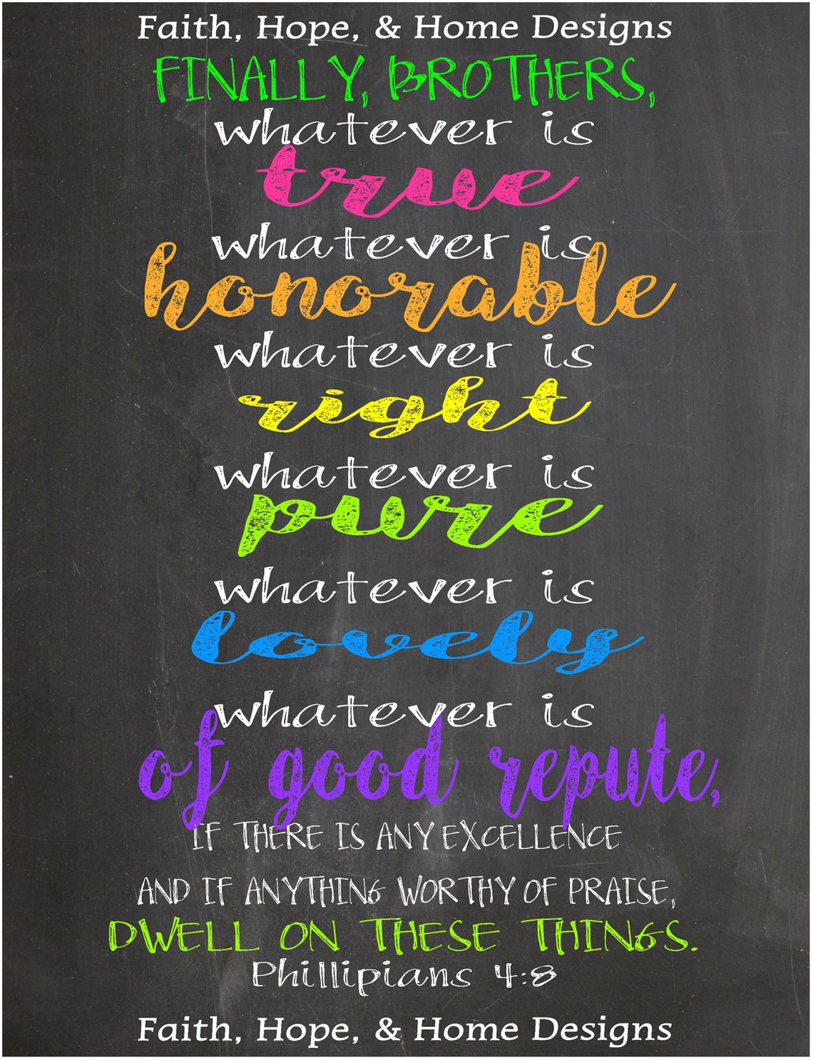 Chalkboard Style Bible Verse Scripture Sign Chalk Wall Art | Etsy