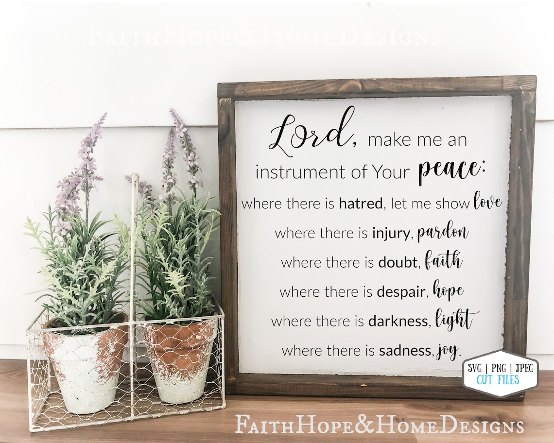 Instrument of Peace Christian SVG, PNG File (digital Download) - Etsy