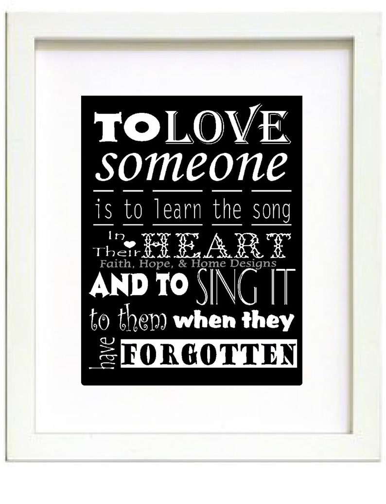 To Love Someone Inspirational Wall Poster 8x10 Digital Art | Etsy