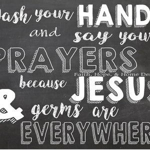 Chalkboard Style Bathroom Rules Horizontal Sign Wall Art Print Digital ...