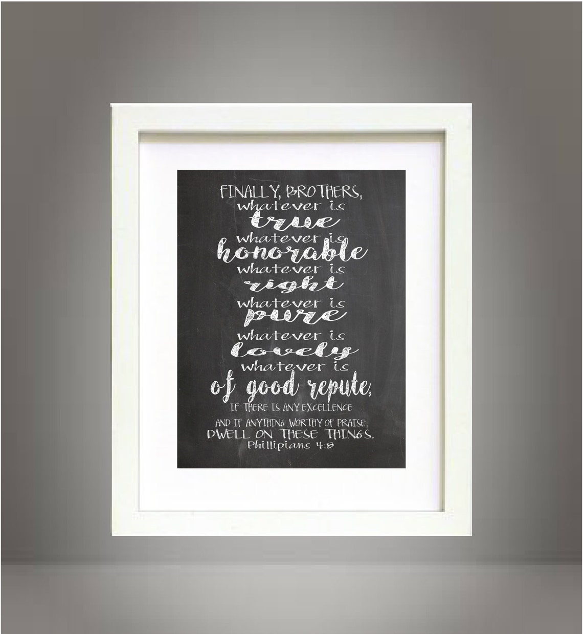 Chalkboard Style Bible Verse Scripture Sign Chalk Wall Art | Etsy