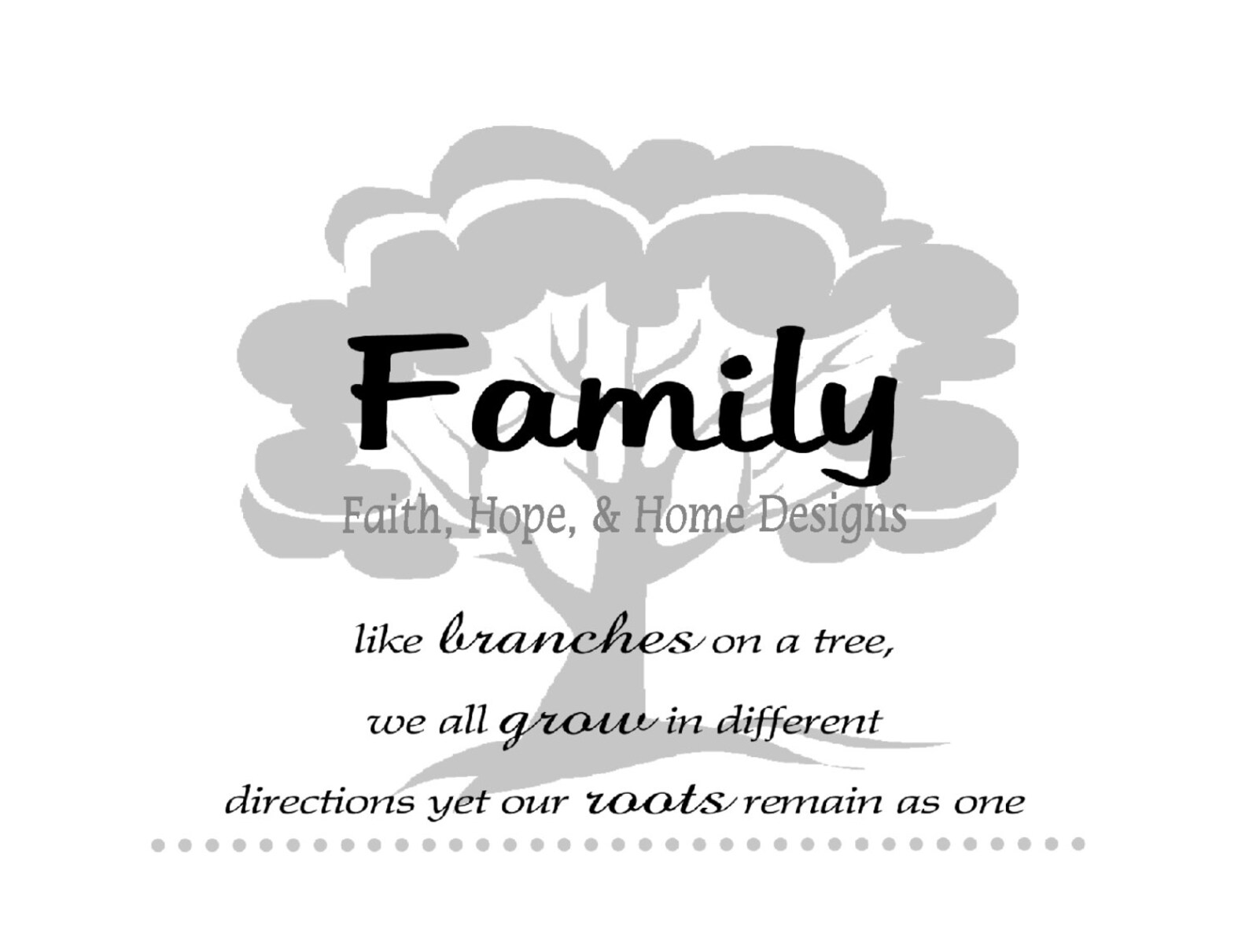 Family Quote Print Branches on a Tree Family Roots Wall - Etsy