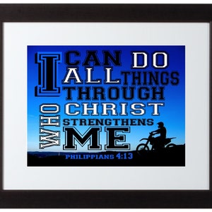 Motorcycle Dirt Bike Scripture Art Bible Verse Christian Inspirational ...