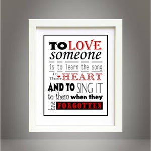To Love Someone Inspirational Wall Poster 8x10 Digital Art Printable ...