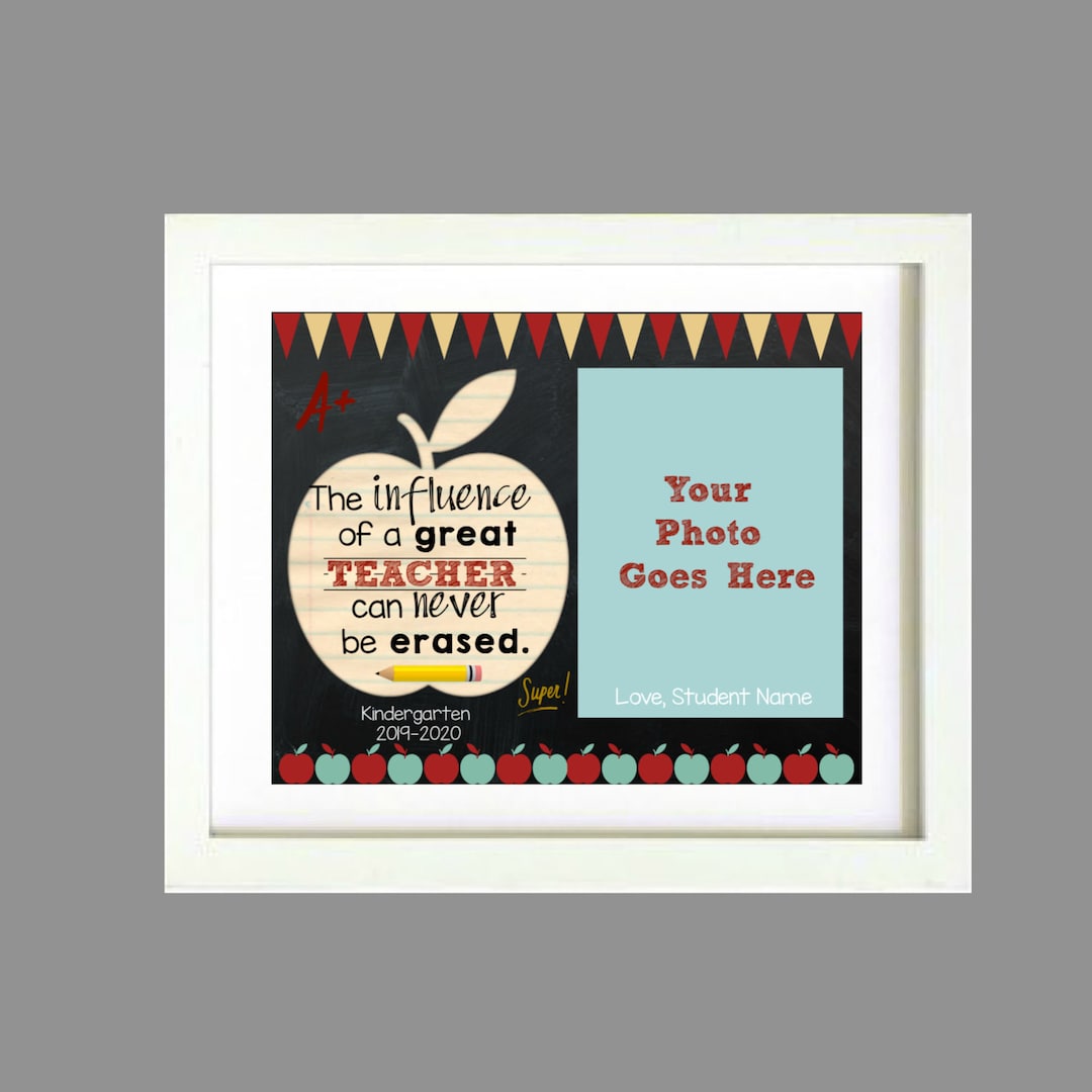 Personalized Custom Photo Print Teacher Appreciation Gift/ Kindergarten ...