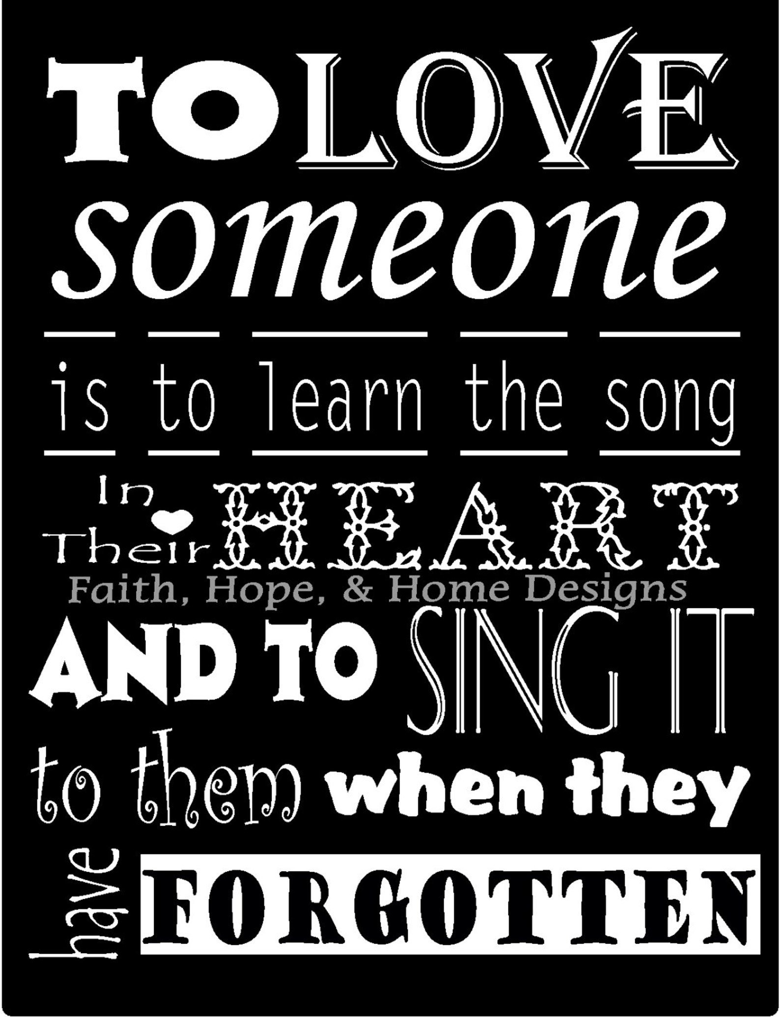 To Love Someone Inspirational Wall Poster 8x10 Digital Art | Etsy