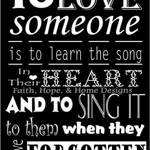 To Love Someone Inspirational Wall Poster 8x10 Digital Art - Etsy