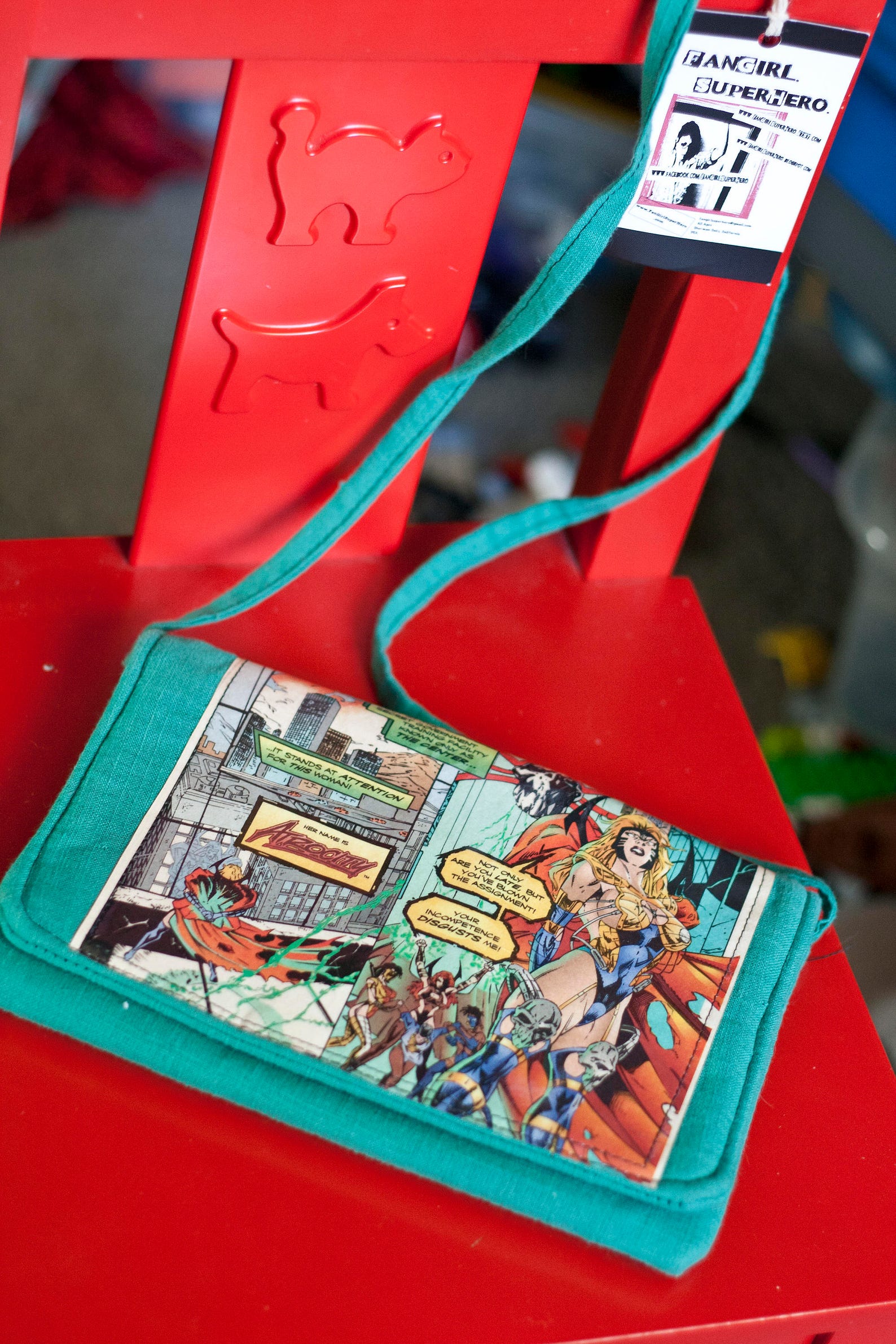 Comic Book Clutch Aqua by FanGirl. SuperHero. | Etsy