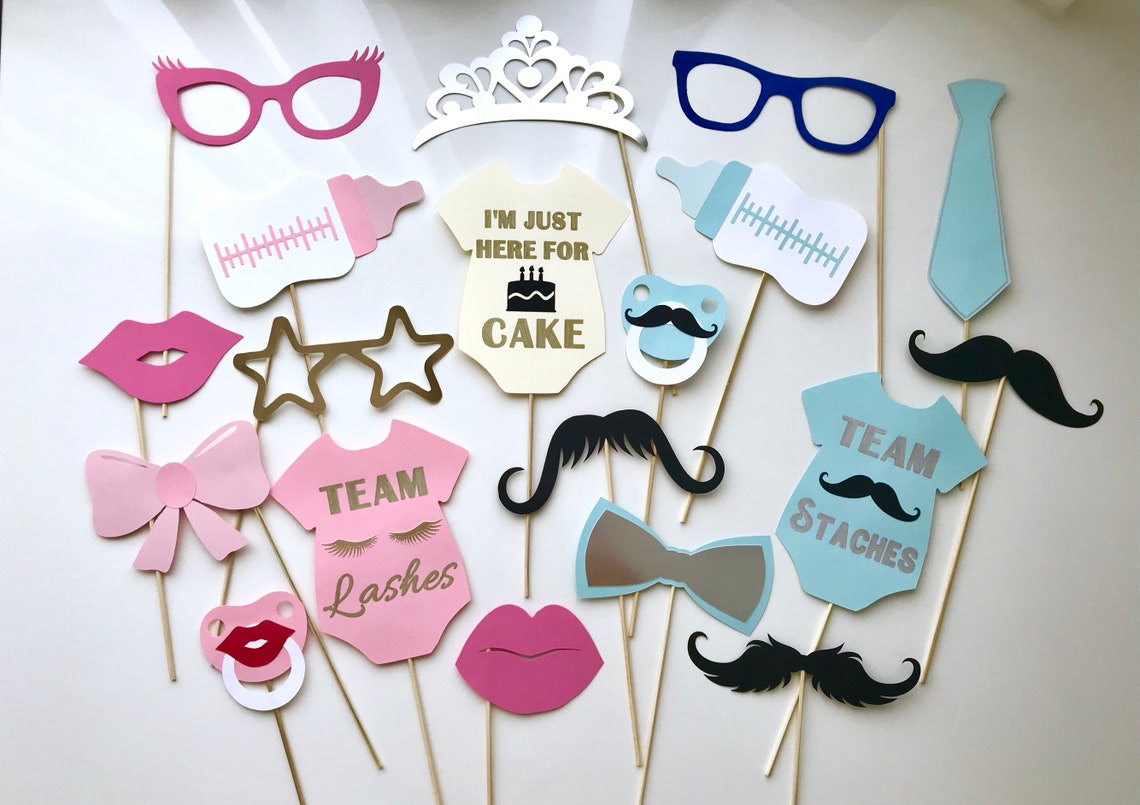 Gender Reveal Party Photo Booth Props Staches or Lashes Photo - Etsy Canada