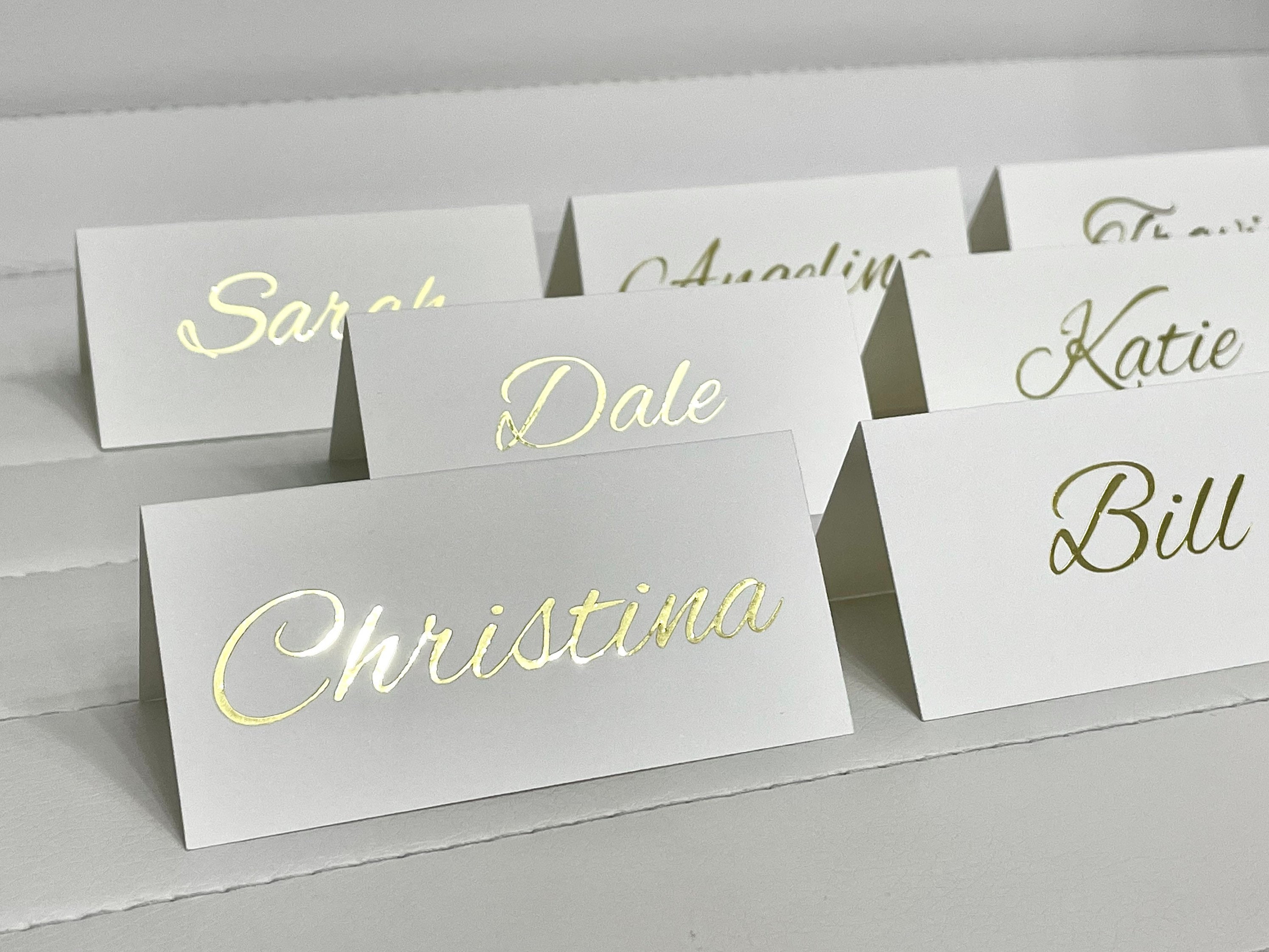 Gold Place Cards, Tent Name Cards, Gold Foil Table Name Cards - Etsy