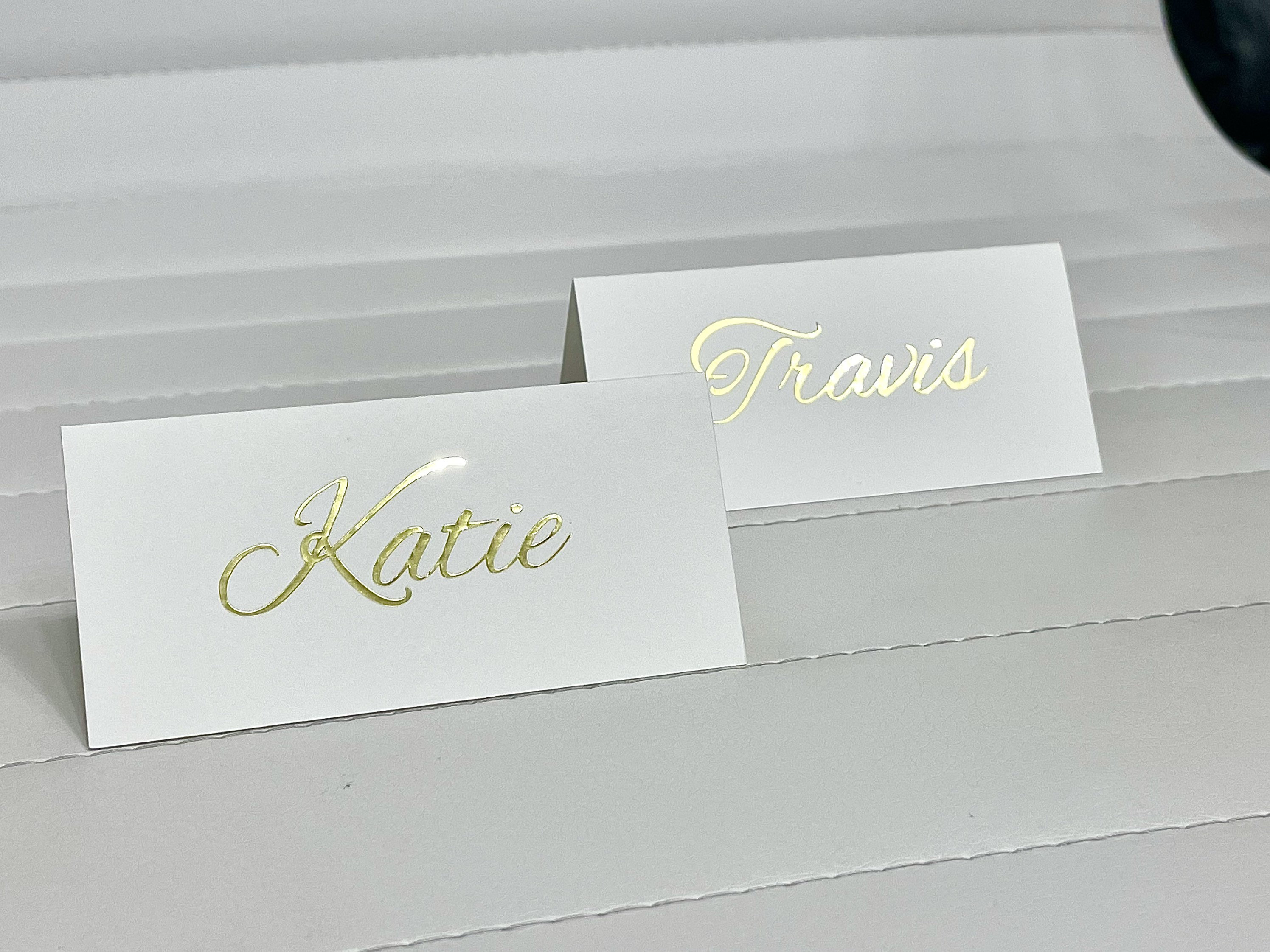 Gold Place Cards, Tent Name Cards, Gold Foil Table Name Cards - Etsy