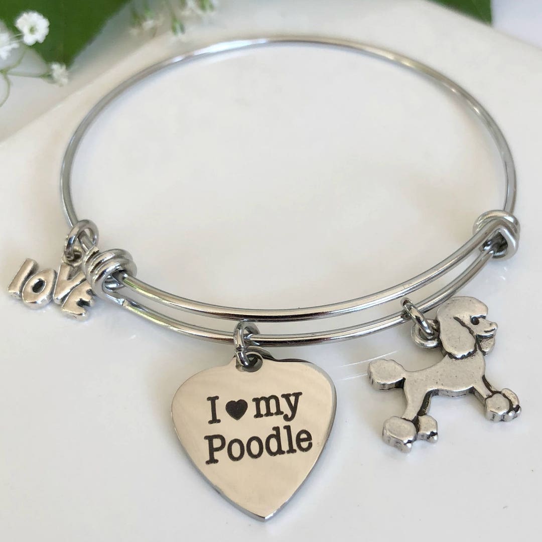 Poodle Bracelet - Expandable Poodle Dog Best Friend Charm Bangle ...