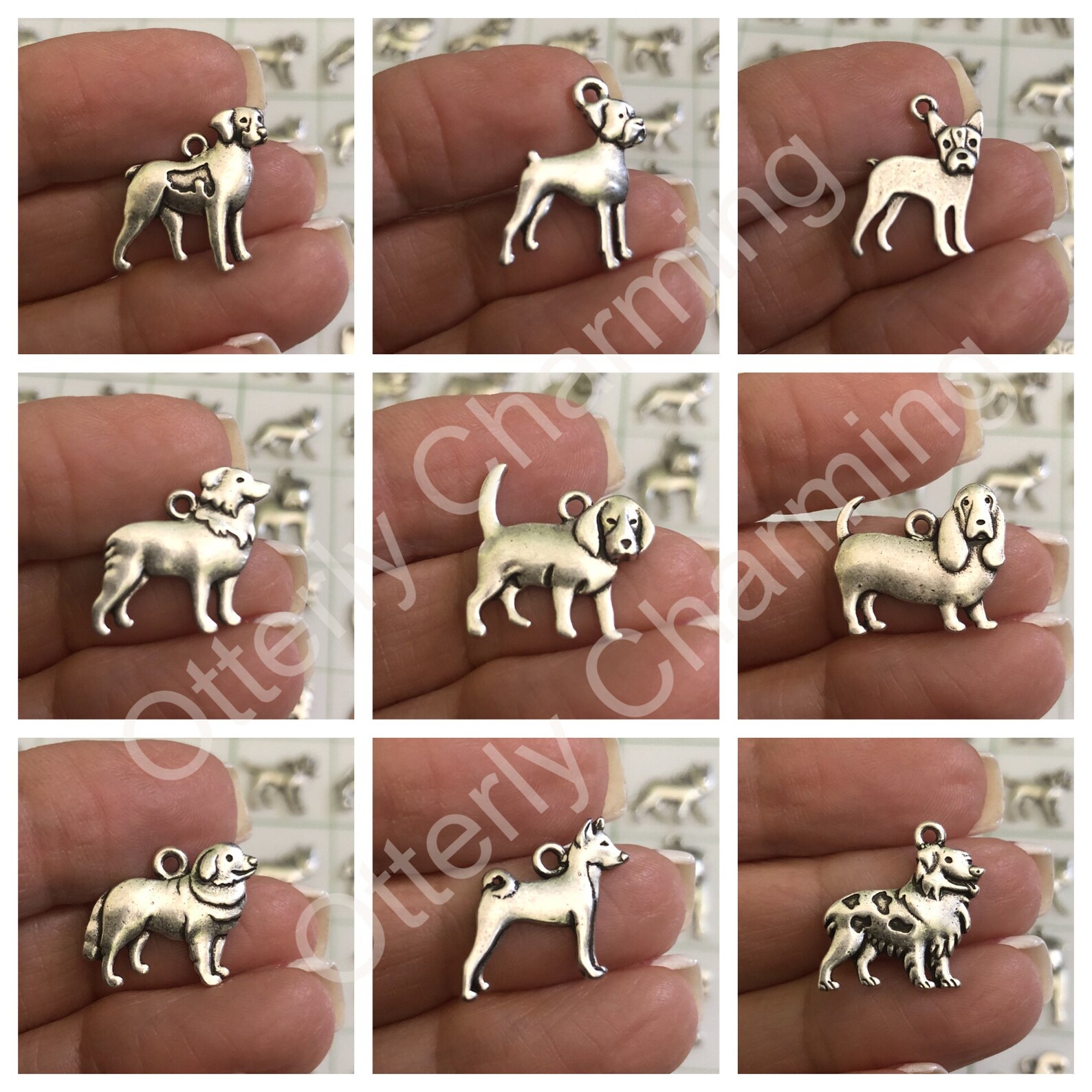 Add A Dog Charm Dog Breed Charms Add to Otterly Charming - Etsy