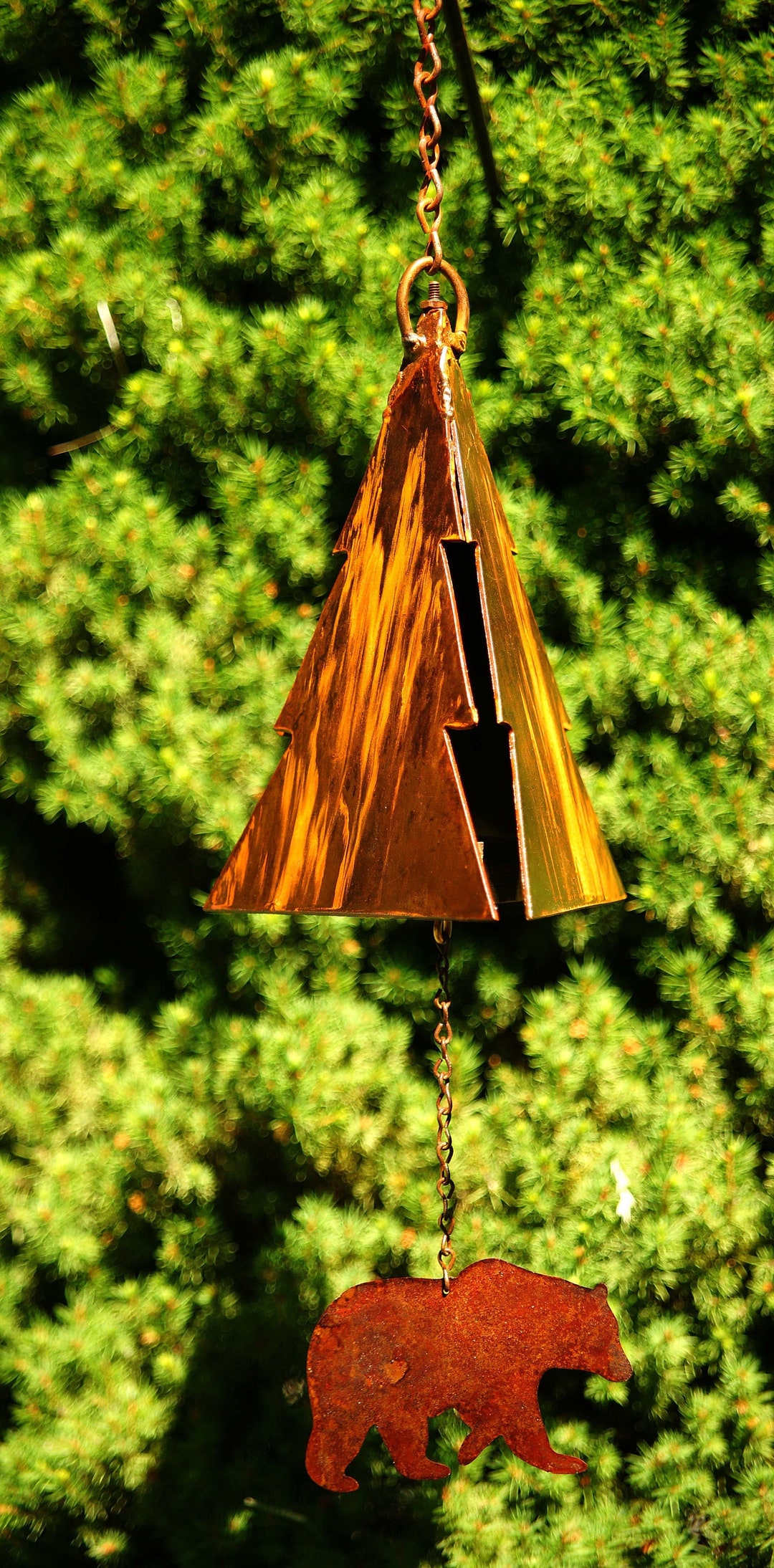 Large Wind Bell Tree Designed With Bear Clapper. Rusted Garden Art ...